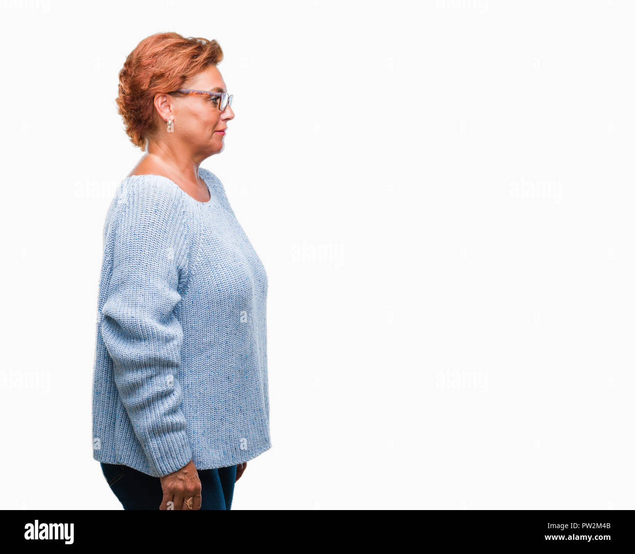 Profile view senior woman glasses Cut Out Stock Images & Pictures - Alamy