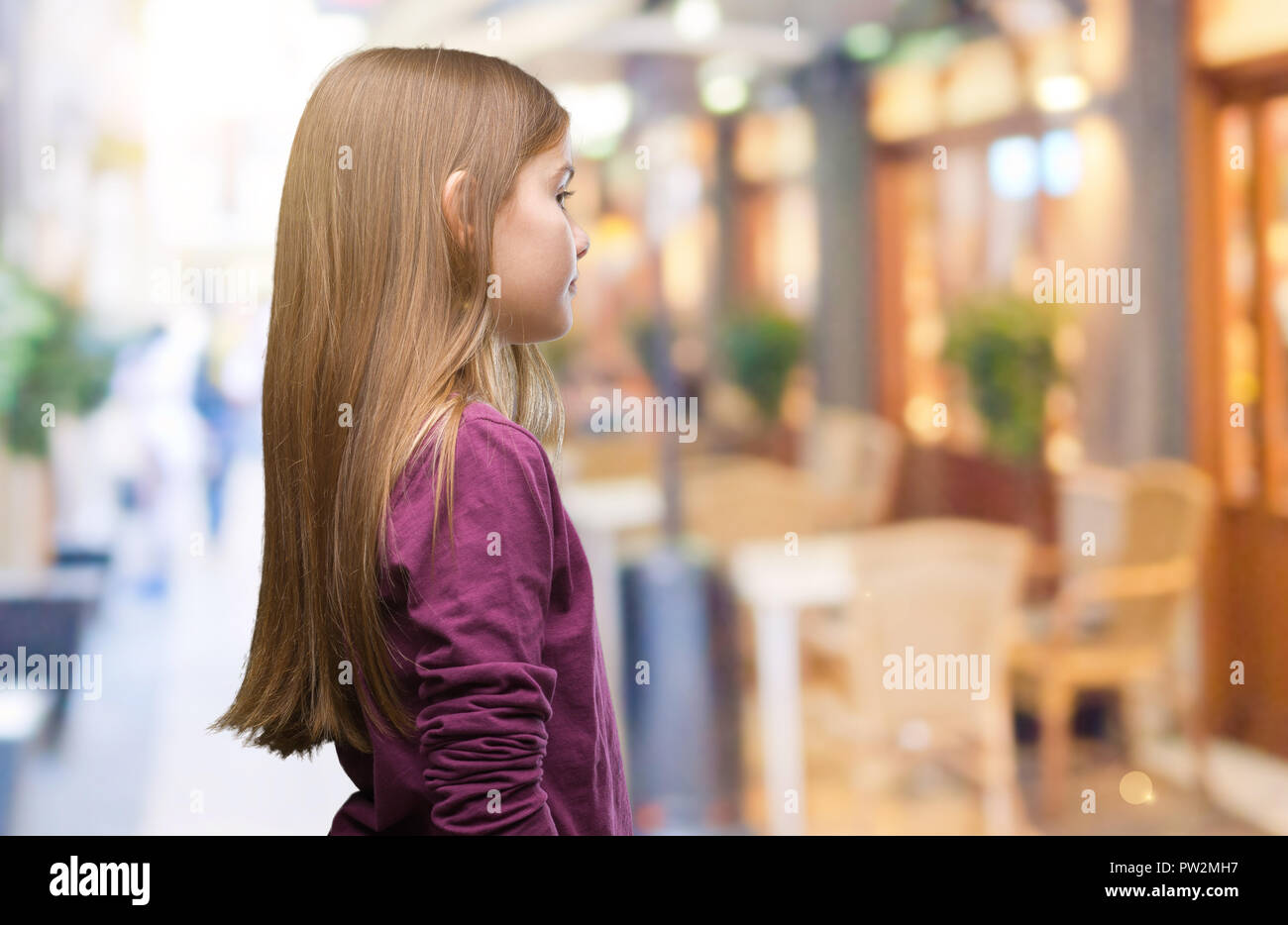 Young beautiful girl over isolated background looking to side, relax ...