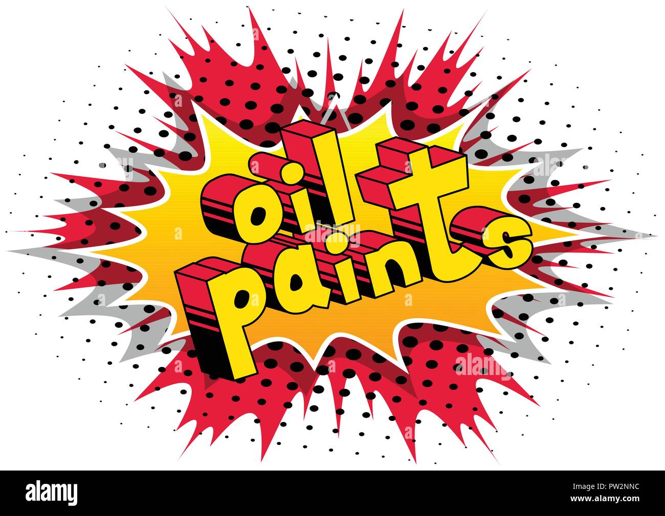 Oil Paints - Vector illustrated comic book style phrase Stock Vector ...