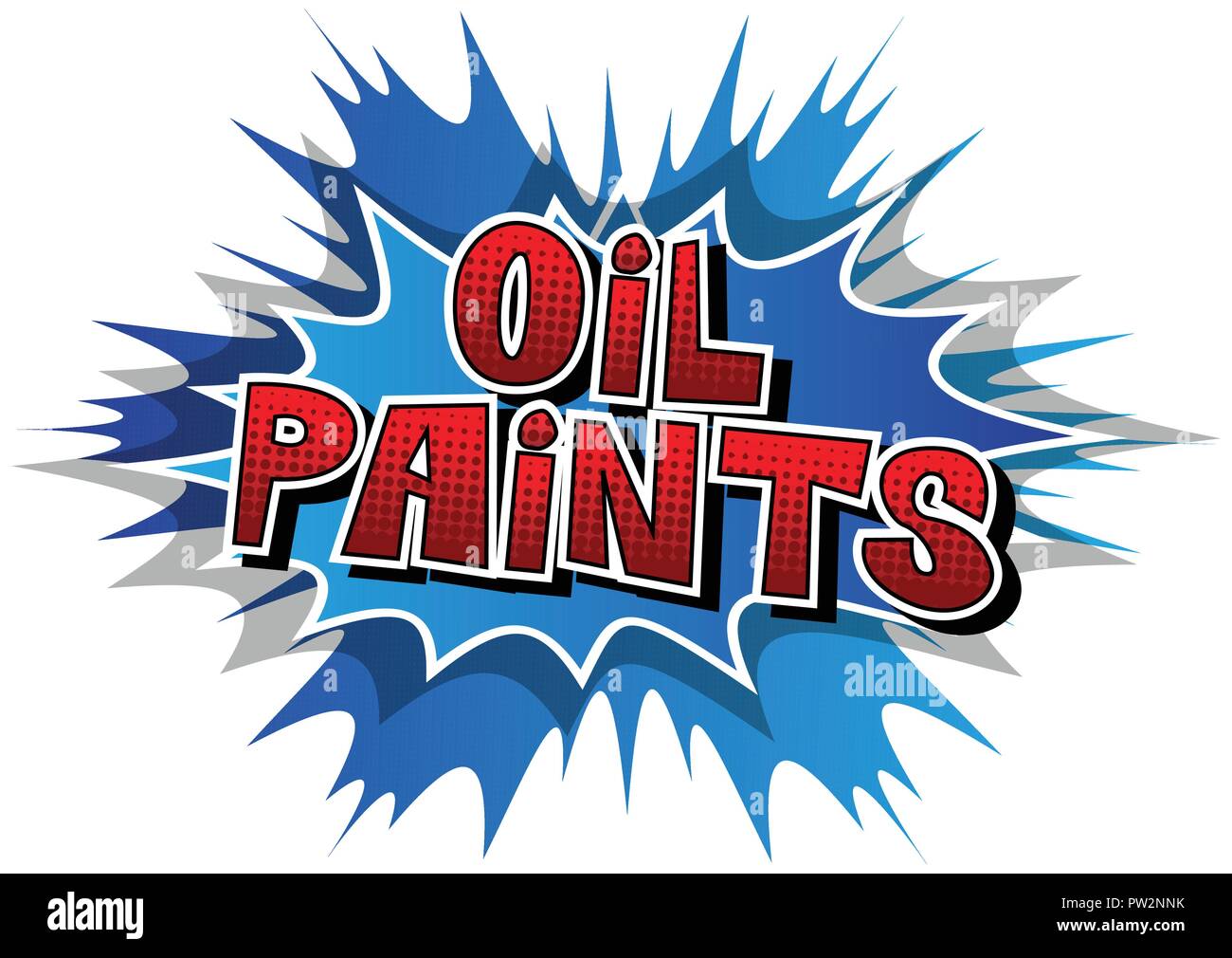 Oil Paints - Vector illustrated comic book style phrase Stock Vector ...