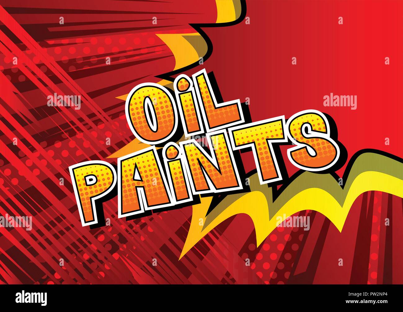 Oil Paints - Vector illustrated comic book style phrase Stock Vector ...