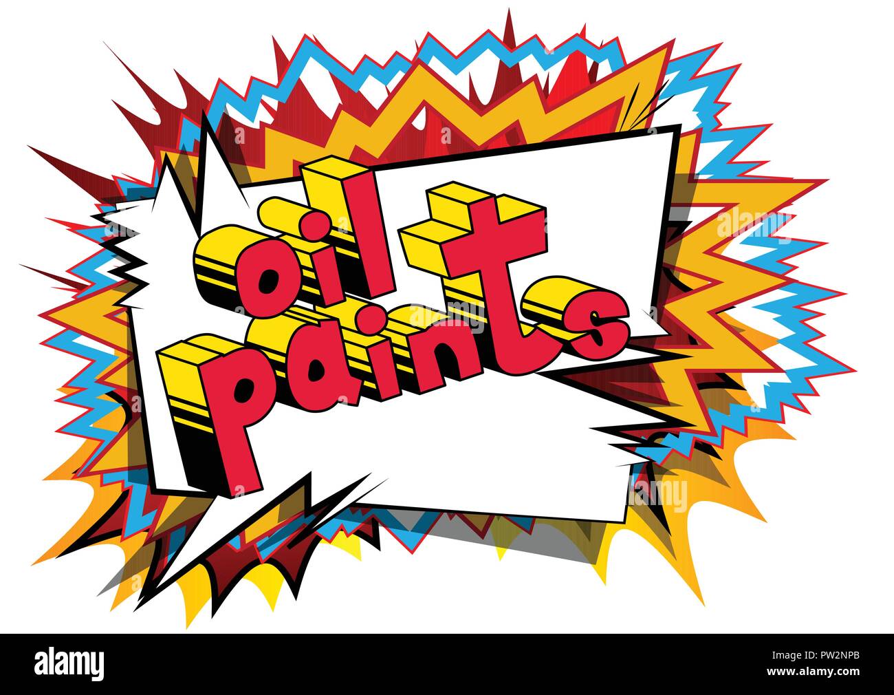 Oil Paints - Vector illustrated comic book style phrase Stock Vector ...