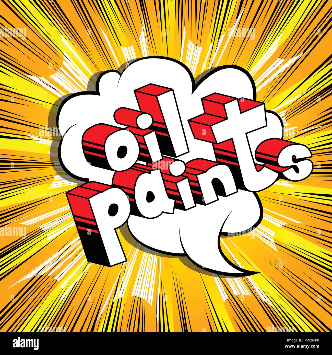 Oil Paints - Vector illustrated comic book style phrase Stock Vector ...