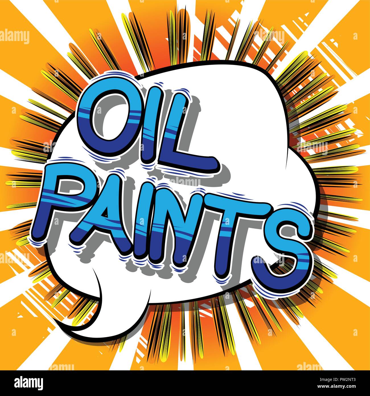 Oil Paints - Vector illustrated comic book style phrase Stock Vector ...