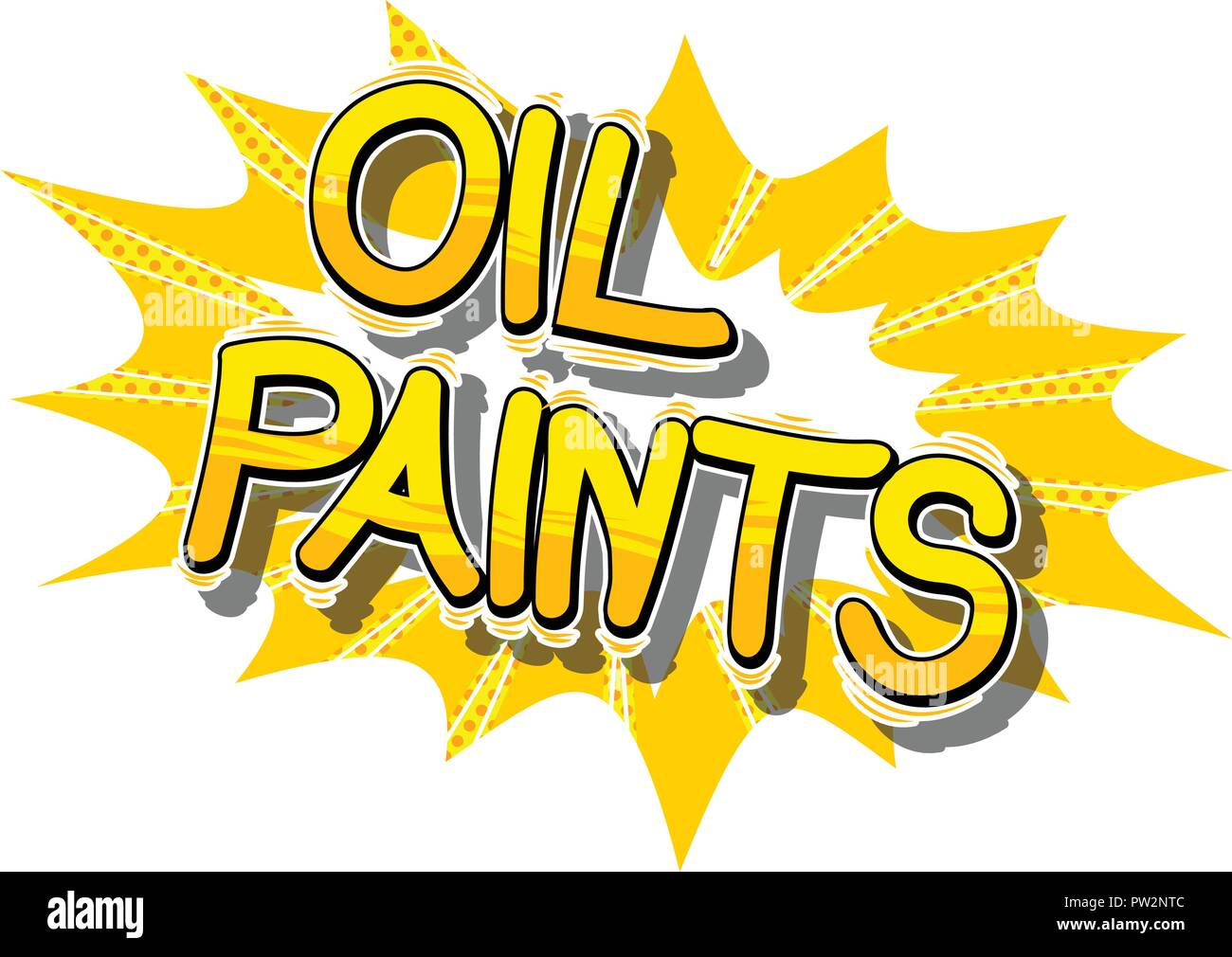 Oil Paints - Vector illustrated comic book style phrase Stock Vector ...