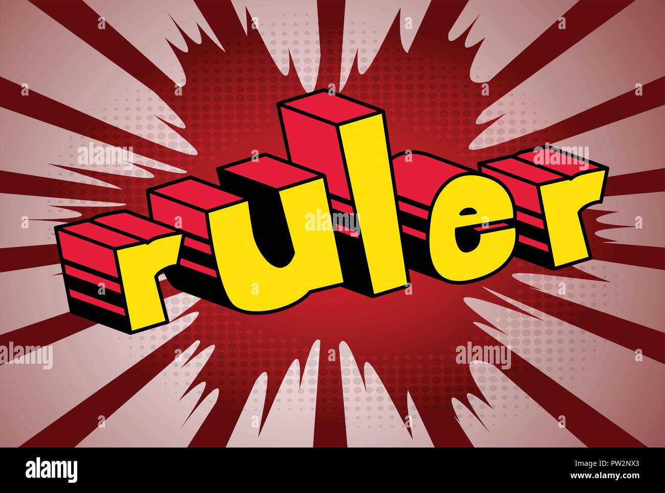 Ruler - Vector illustrated comic book style phrase Stock Vector Image ...