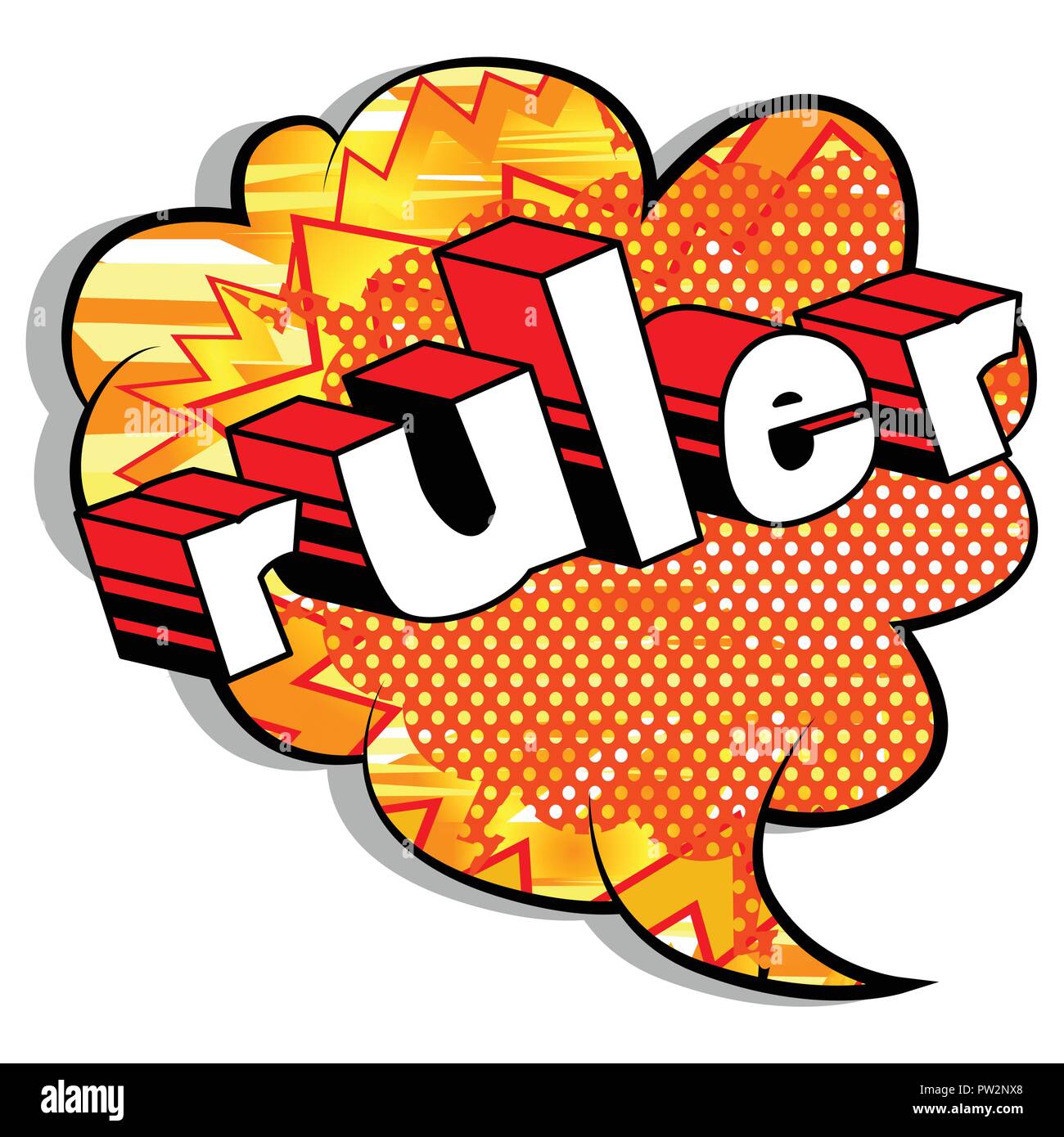 Ruler - Vector illustrated comic book style phrase Stock Vector Image ...