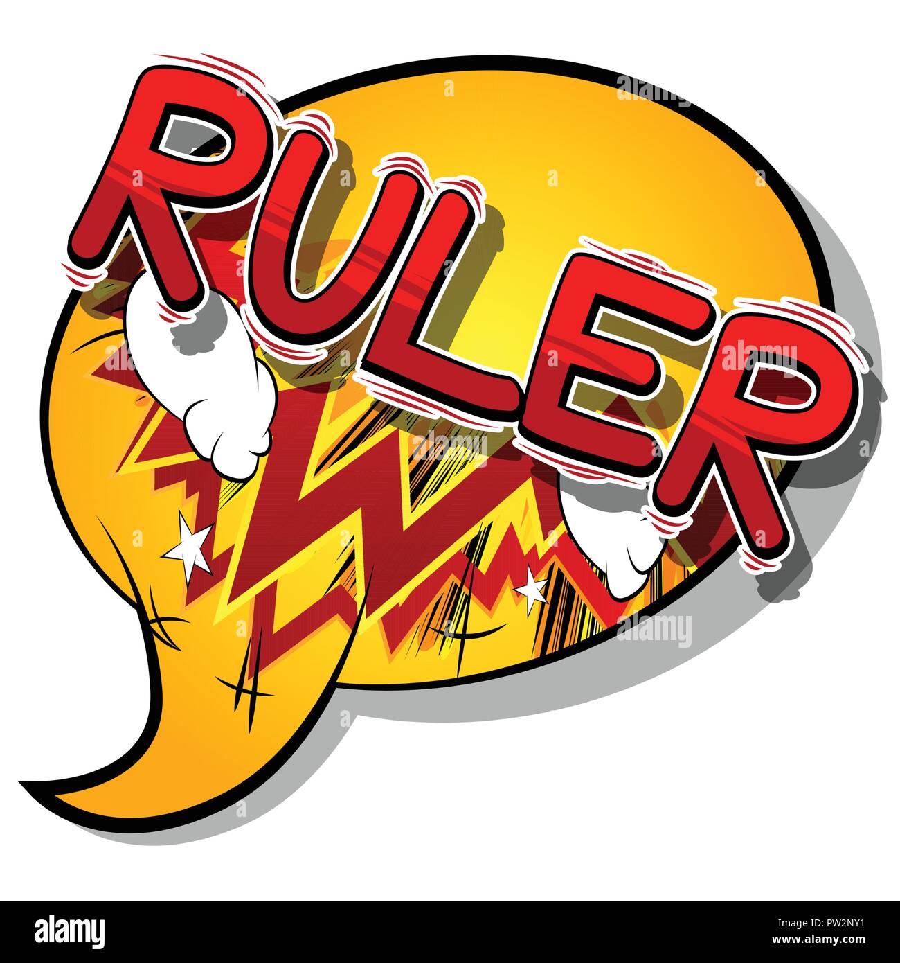 Ruler - Vector illustrated comic book style phrase Stock Vector Image ...