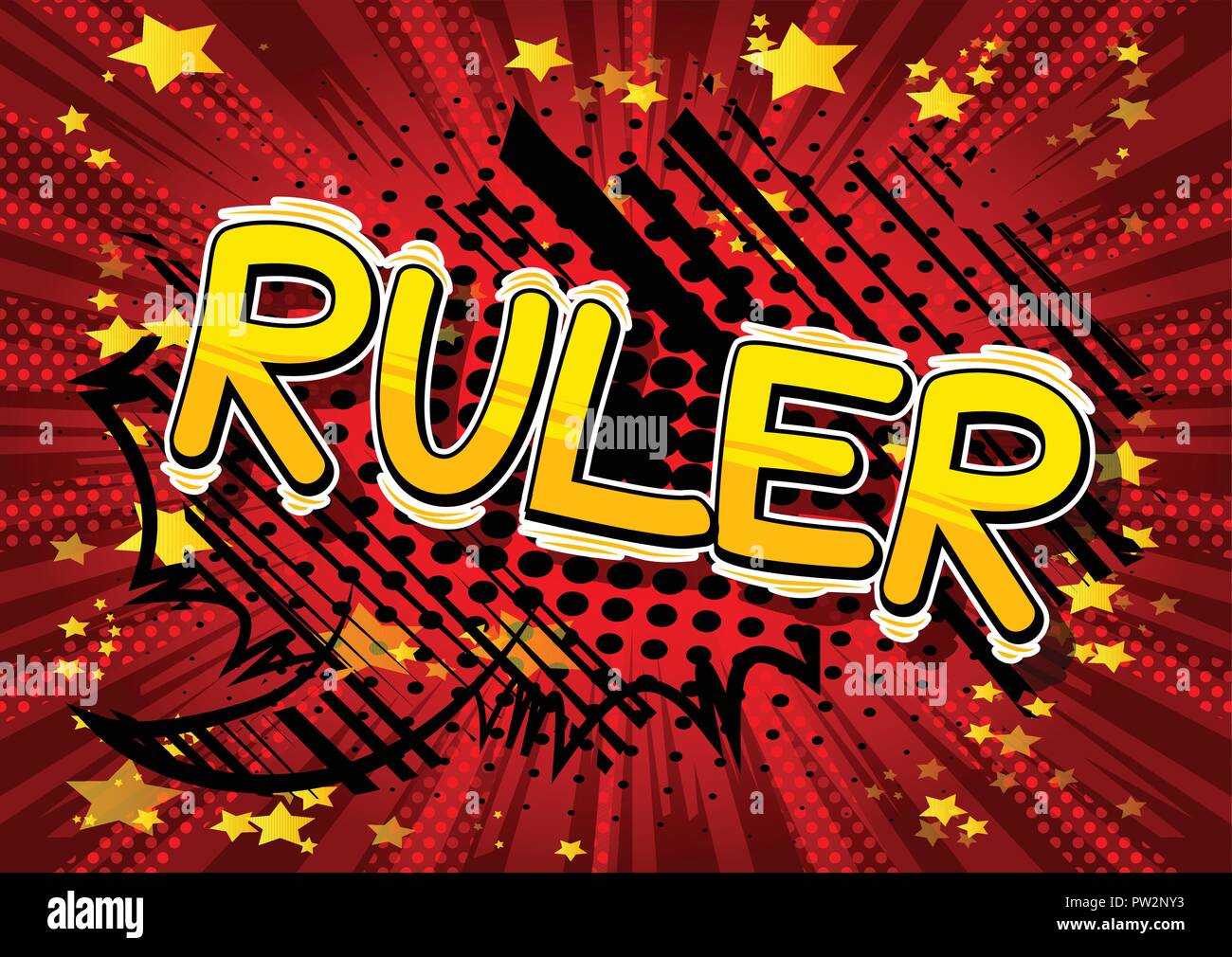 Ruler - Vector illustrated comic book style phrase Stock Vector Image ...