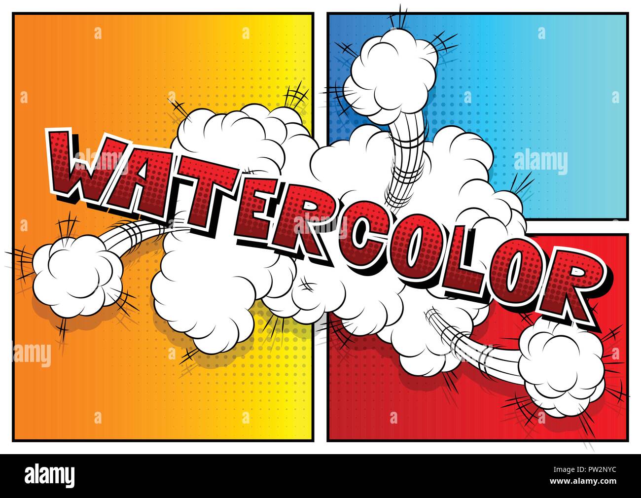 Watercolor Vector Illustrated Comic Book Style Phrase Stock Vector