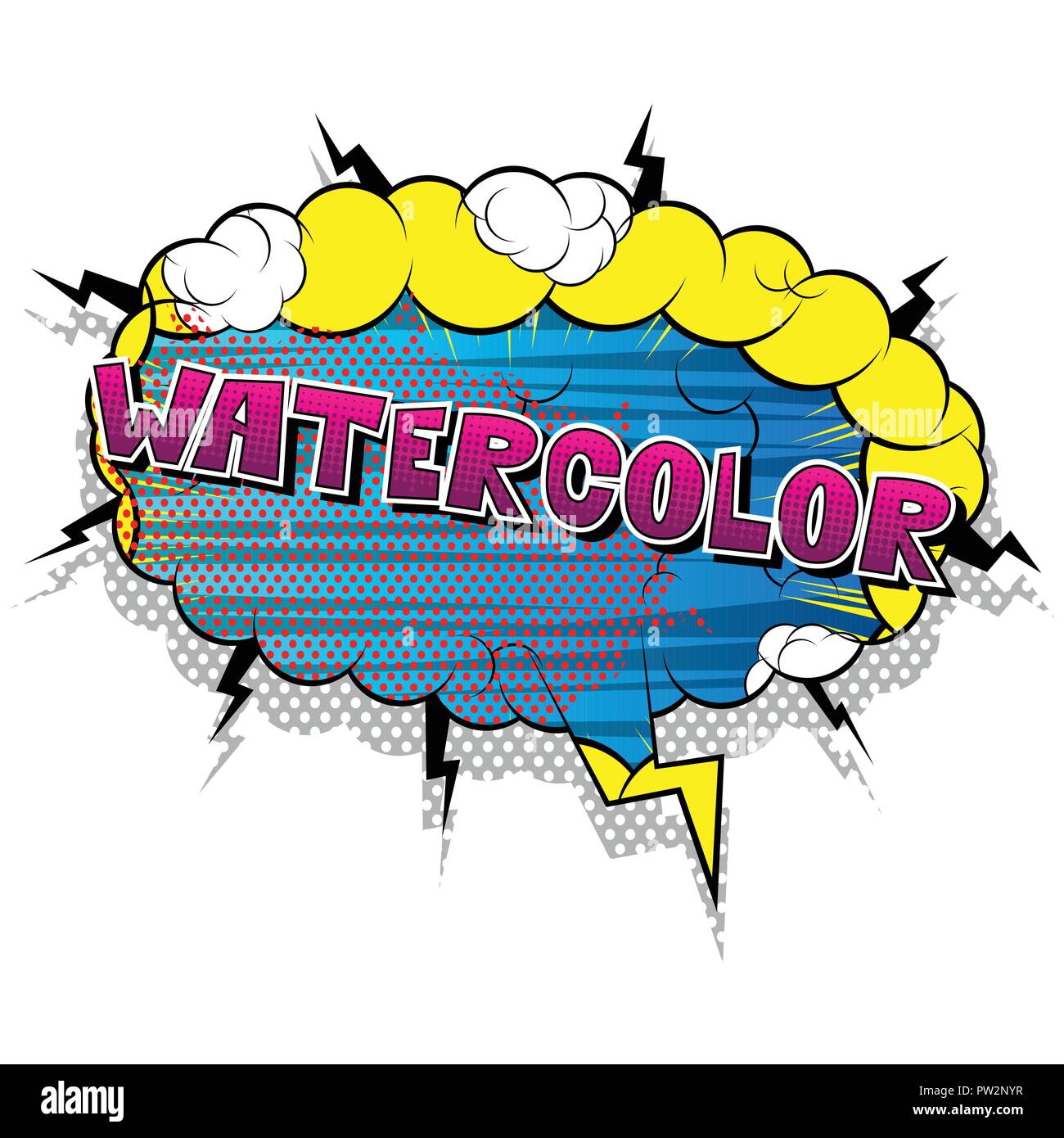 Watercolor Vector Illustrated Comic Book Style Phrase Stock Vector