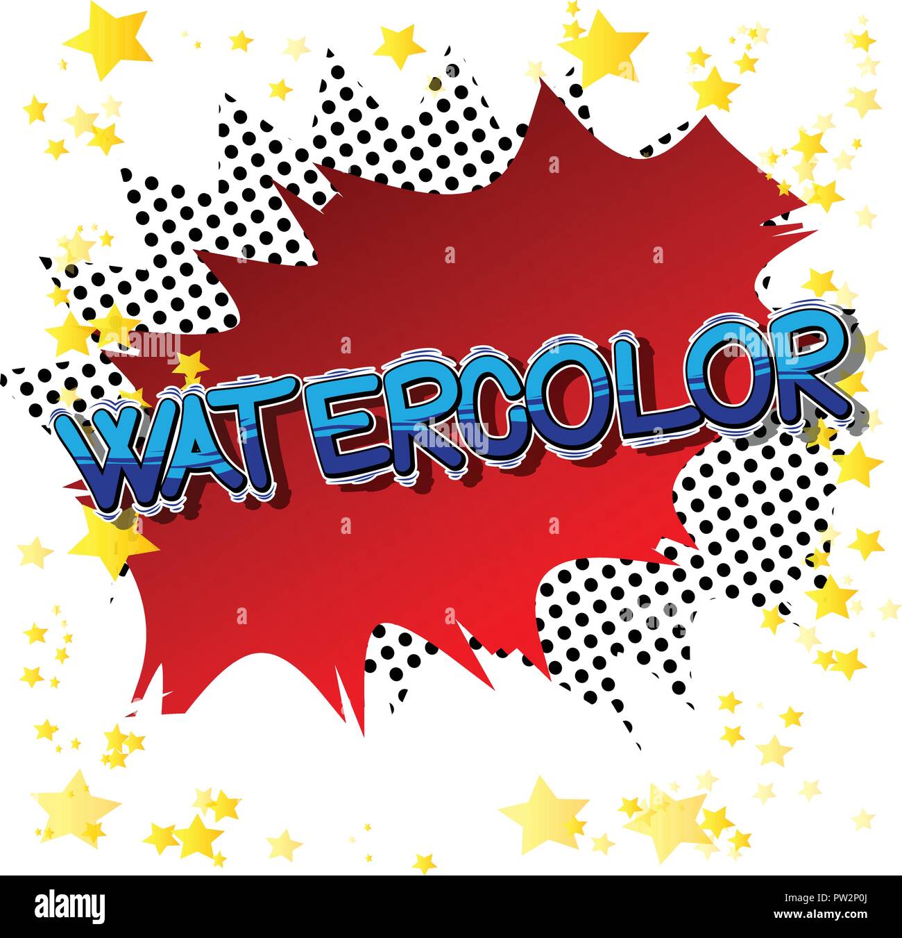 Watercolor Vector Illustrated Comic Book Style Phrase Stock Vector