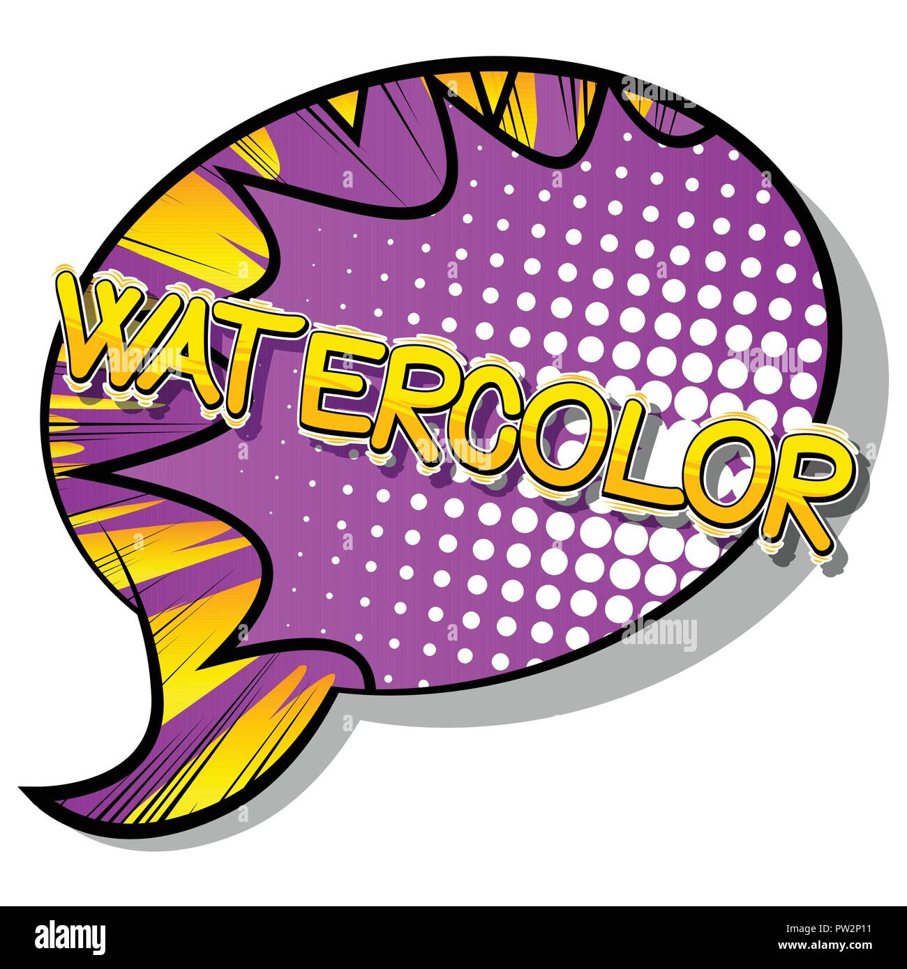 Watercolor Vector Illustrated Comic Book Style Phrase Stock Vector