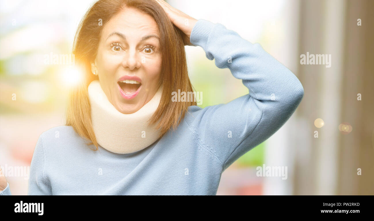 Woman finger pointing neck hi-res stock photography and images - Alamy