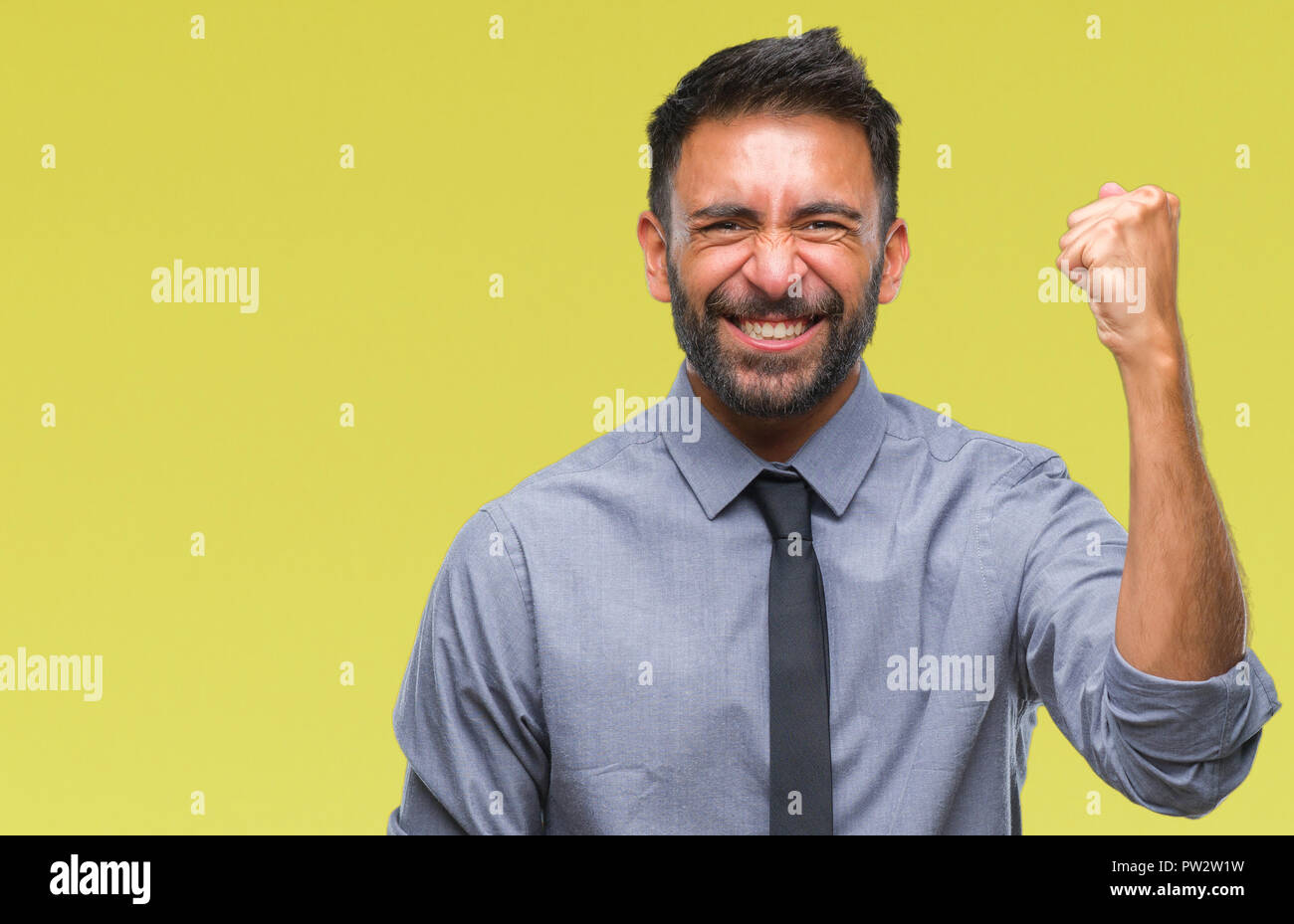 Adult hispanic business man over isolated background angry and mad ...