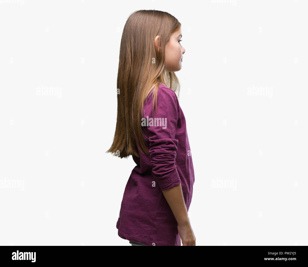 Young beautiful girl over isolated background looking to side, relax ...