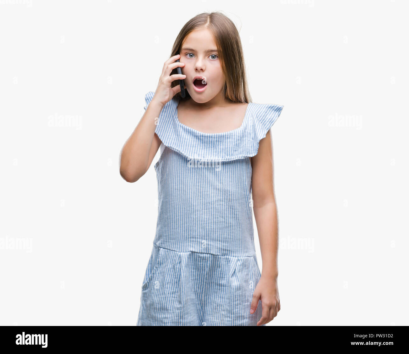 Child talking on phone scared hi-res stock photography and images - Alamy