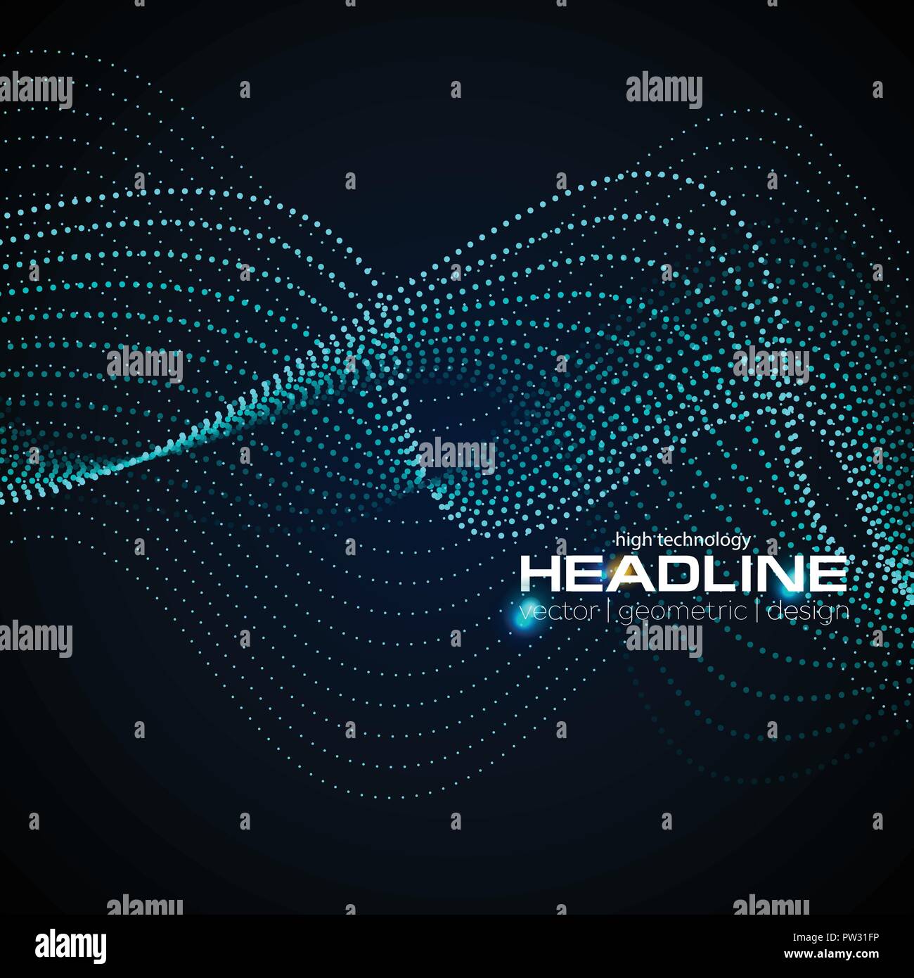 Shiny abstract futuristic hi-tech dotted line waves background. Vector ... Shiny abstract futuristic hi-tech dotted line waves background. Vector ...