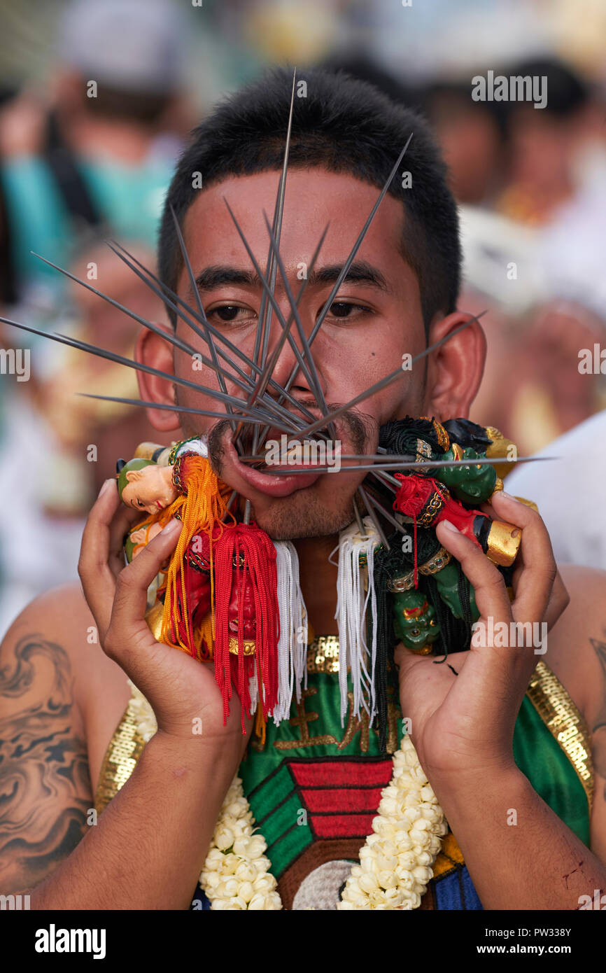 A procession during the Vegetarian Festival (Nine Emperor Gods Festival ...