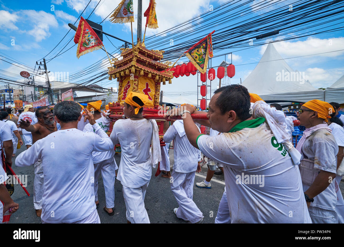 A procession during the Vegetarian Festival (Nine Emperor Gods Festival ...