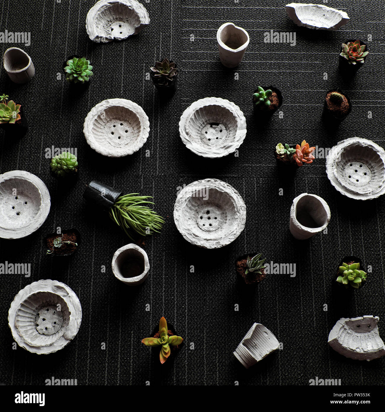 Handmade flower pot make from cement for plant succulent to decor home ...