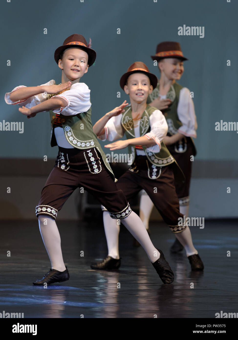 St. Petersburg, Russia - October 8, 2018: Children dance group performs ...