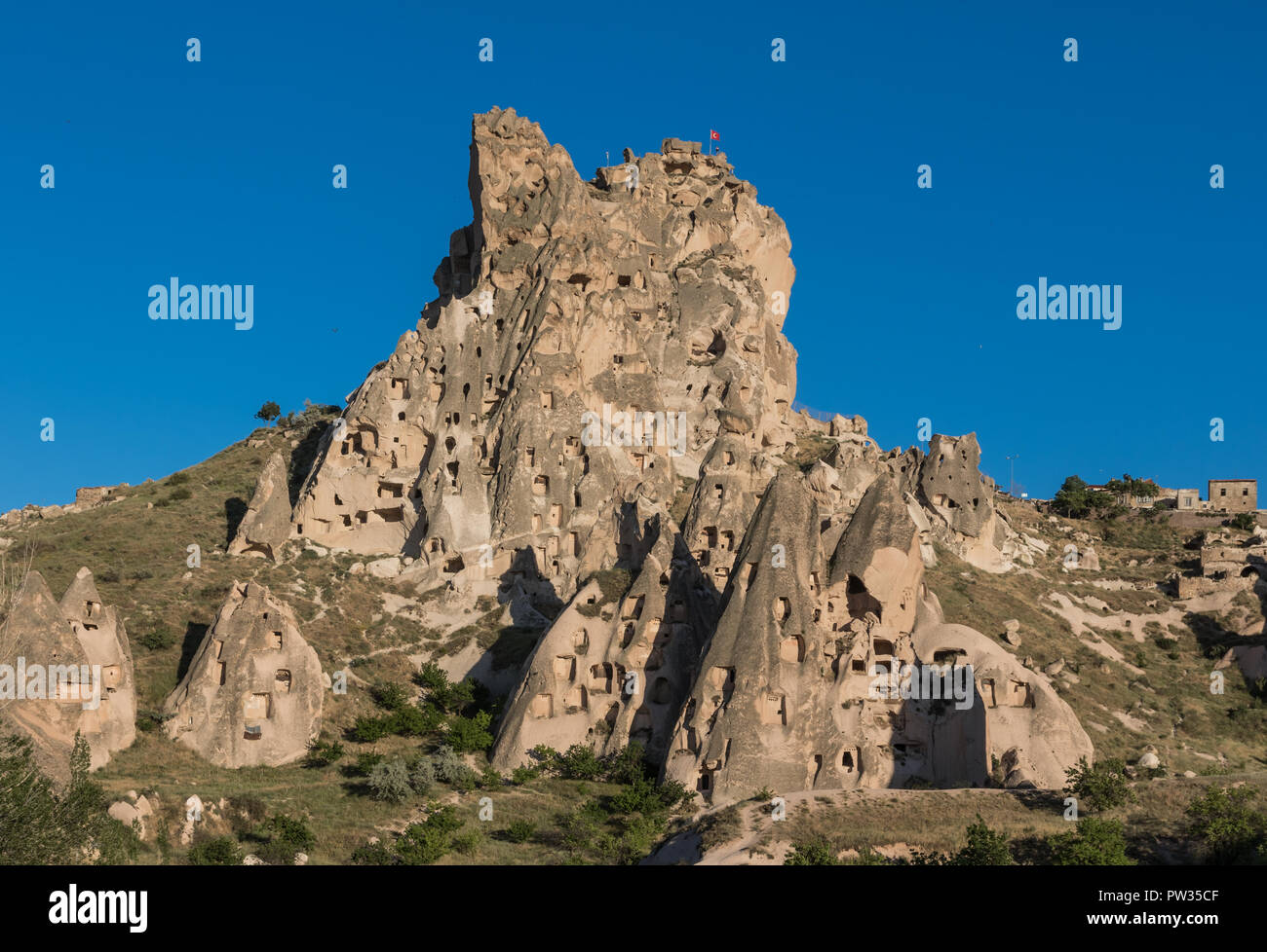 Fairy Chimneys Castle Uchisar Cappadocia Stock Photos & Fairy Chimneys ...