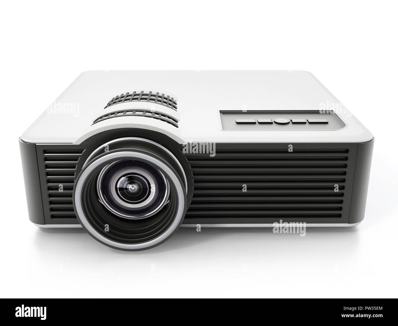 Generic projector isolated on white background. 3D illustration Stock ...