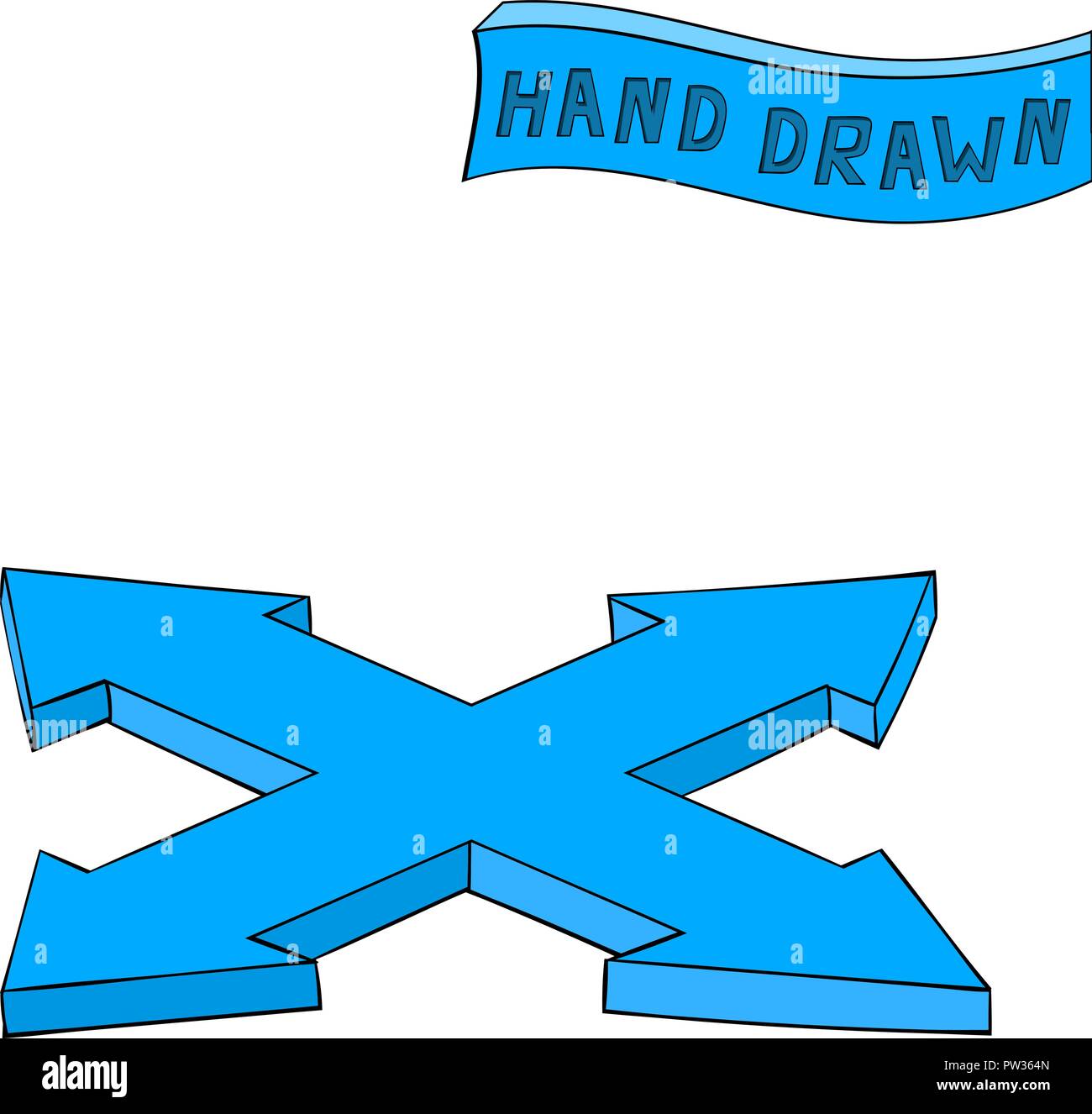 Blue arrows. Combination. Hand drawn sketch Stock Vector Image & Art ...