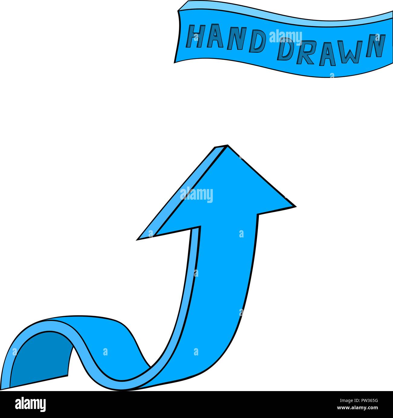 Arrow. Blue UP sign. Hand drawn sketch Stock Vector Image & Art - Alamy