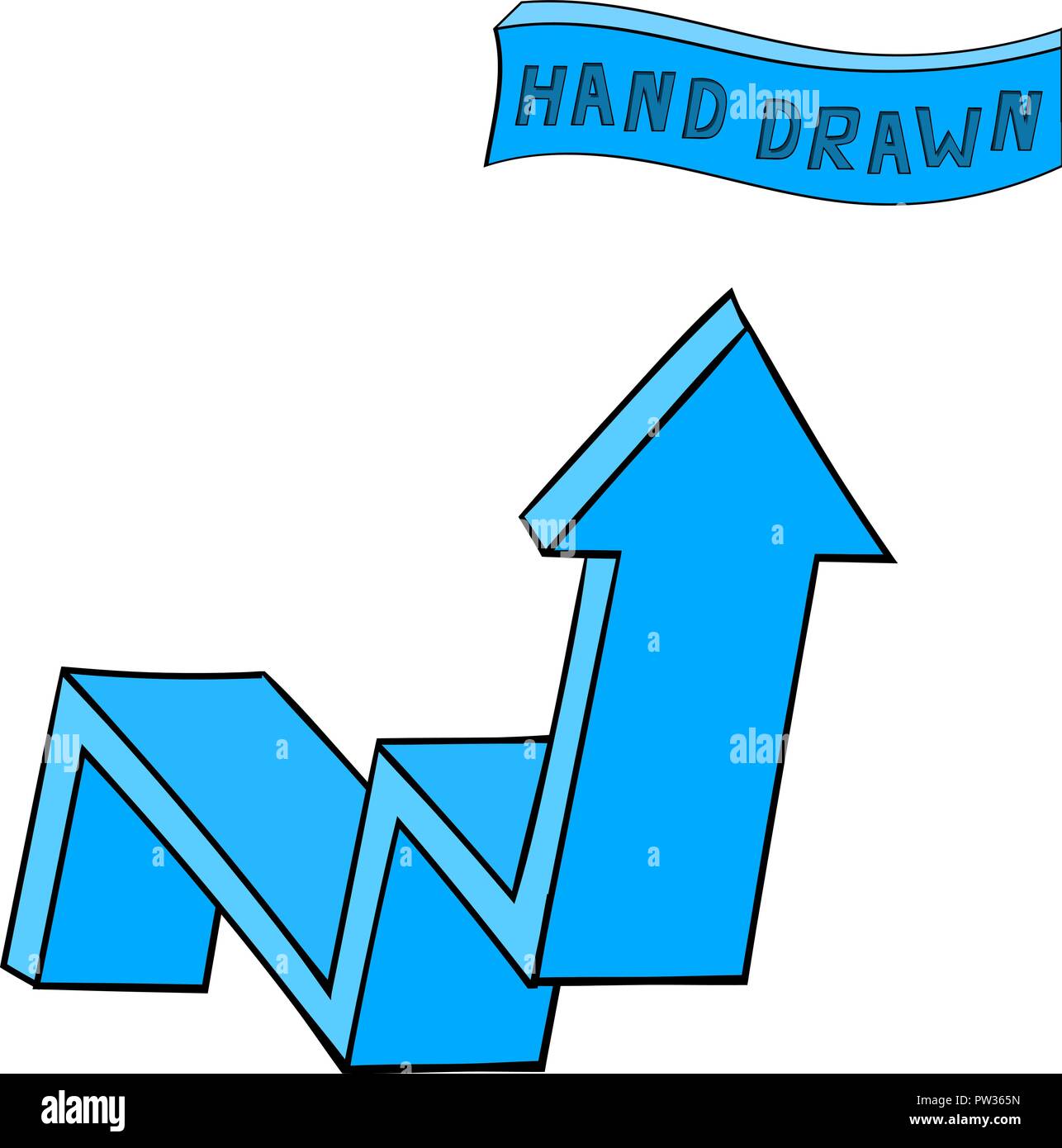 Blue arrow. UP sign. Hand drawn sketch Stock Vector Image & Art - Alamy