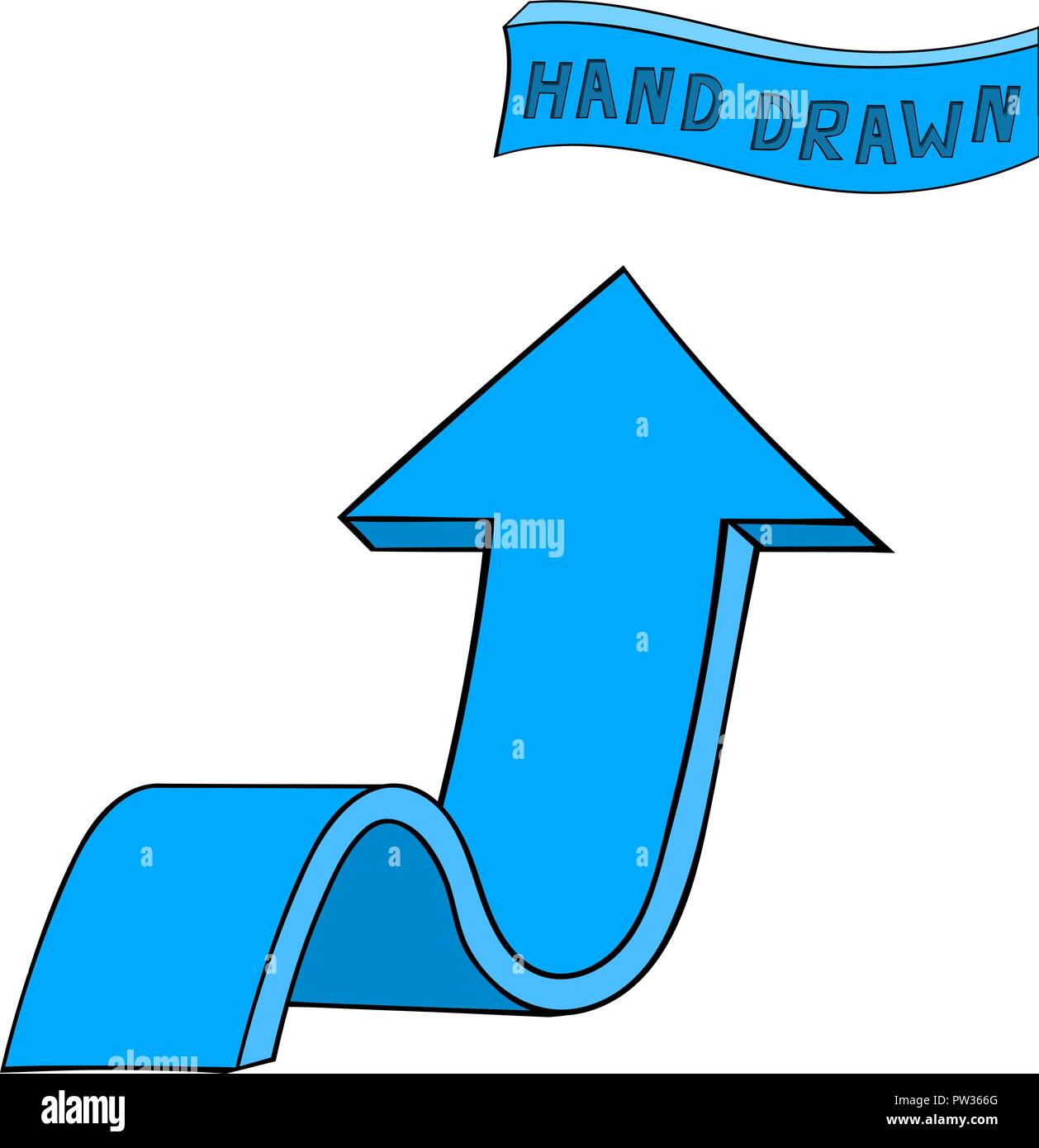 Blue arrow. UP sign. Hand drawn sketch Stock Vector Image & Art - Alamy