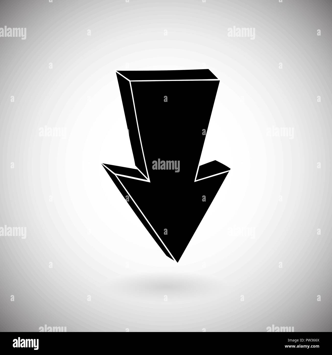 Arrow. Black Down sign. Hand drawn sketch Stock Vector Image & Art - Alamy
