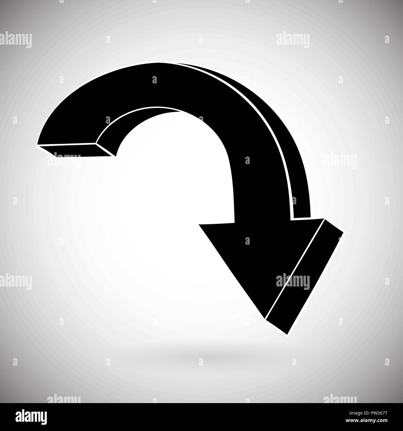 Black flat arrow. Down sign. Hand drawn sketch Stock Vector Image & Art ...