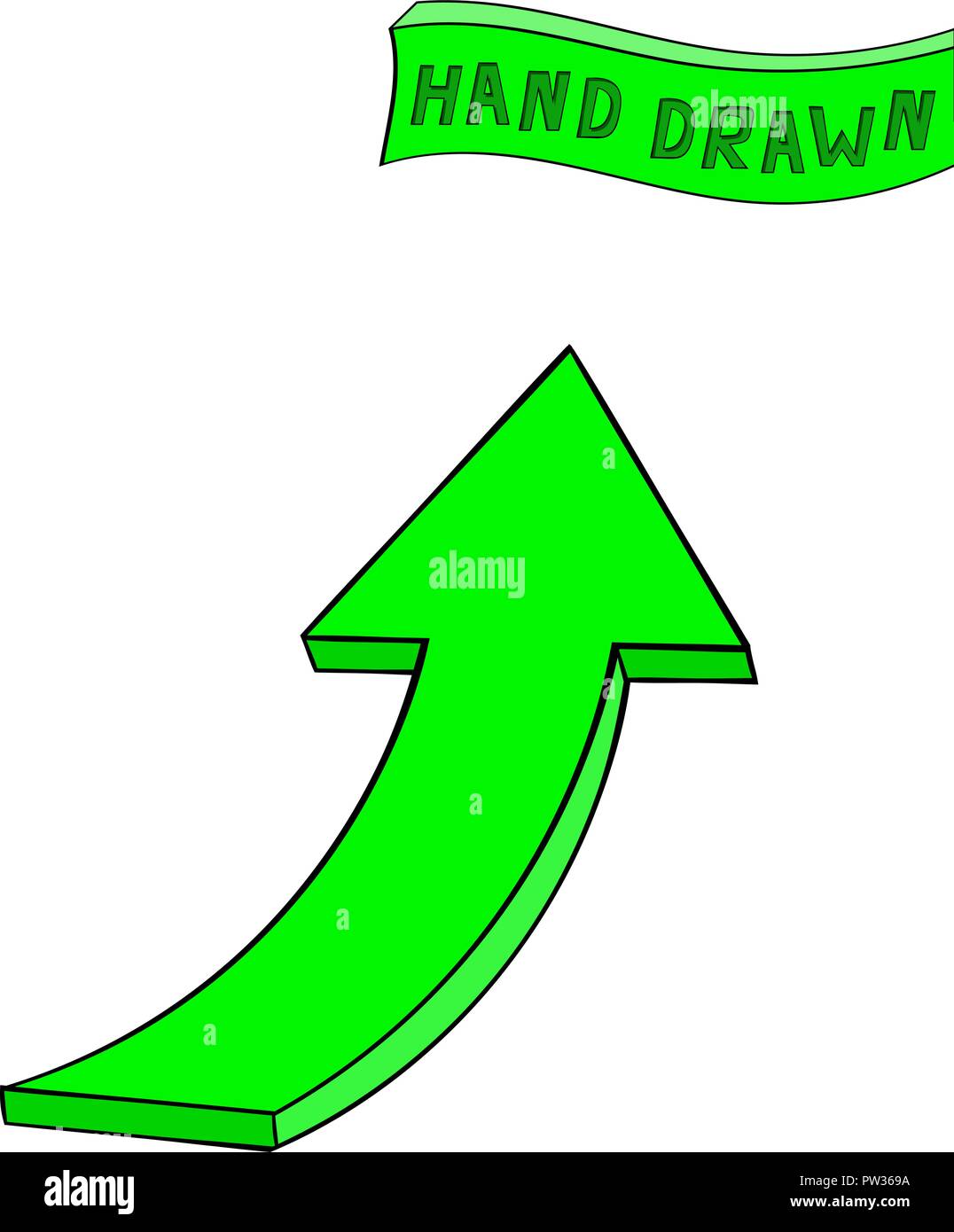 Arrow. Green UP sign. Hand drawn sketch Stock Vector Image & Art - Alamy