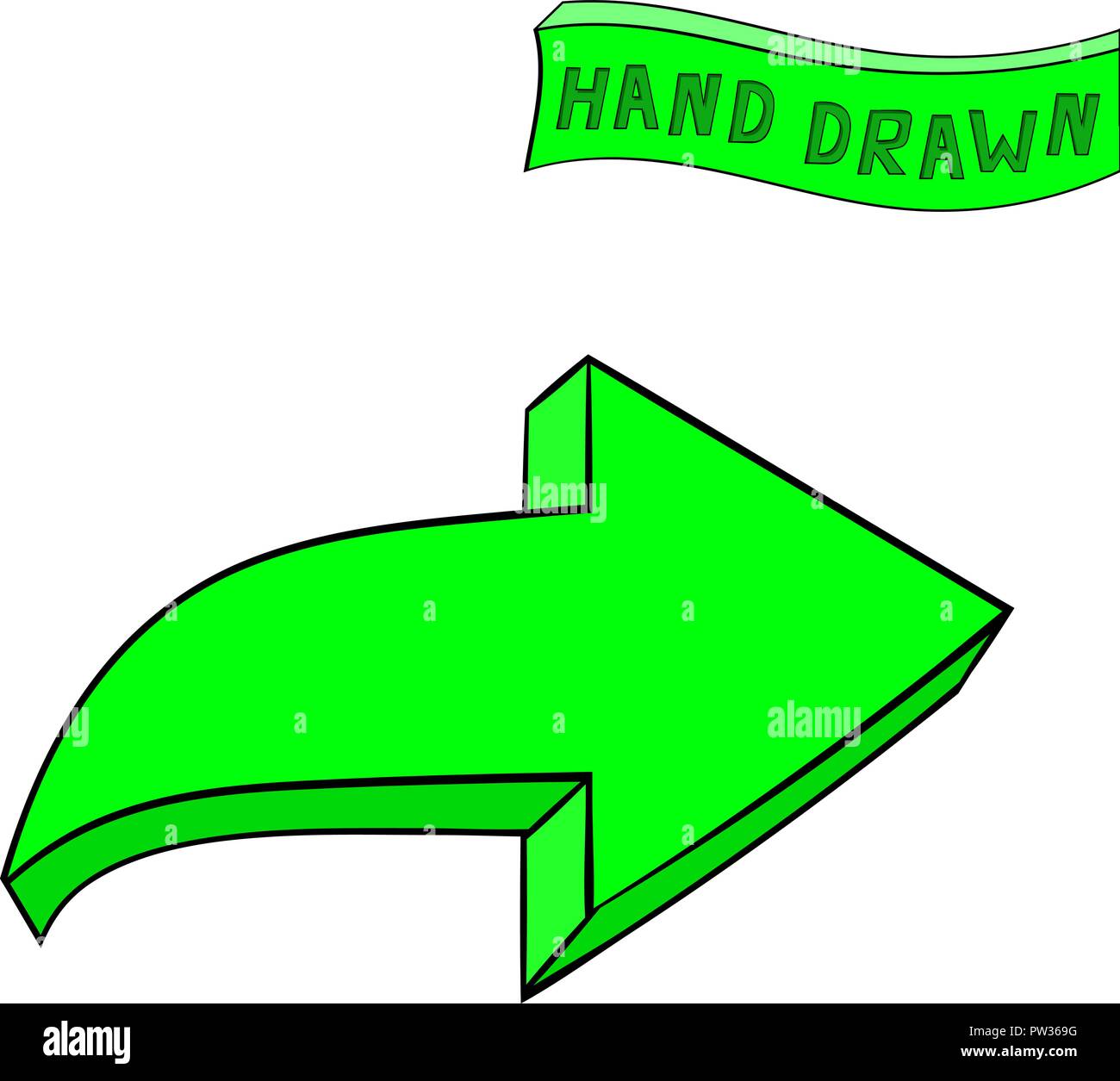 Arrow. Green sign. Hand drawn sketch Stock Vector Image & Art - Alamy