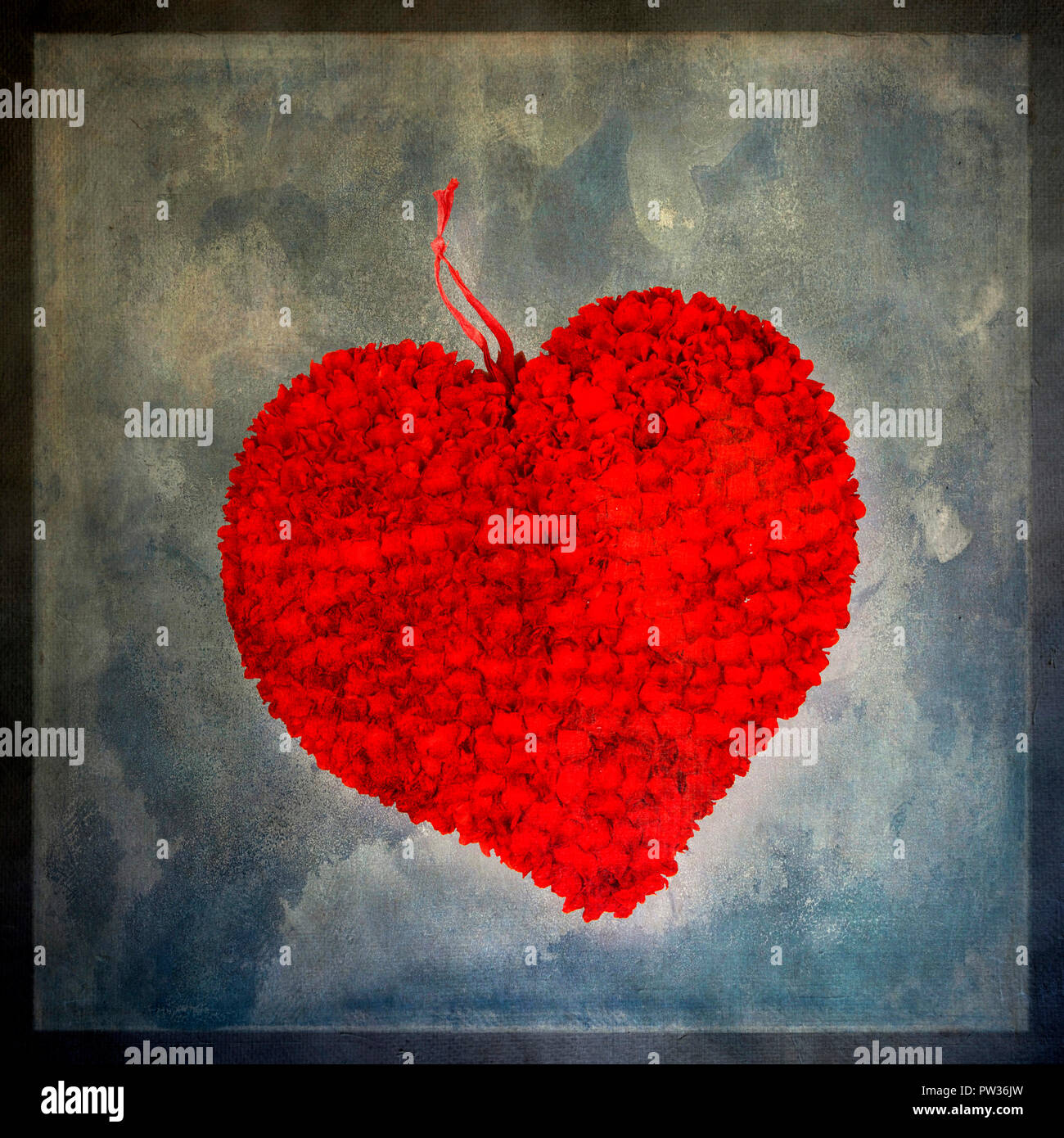 Textured red heart decoration Stock Photo - Alamy