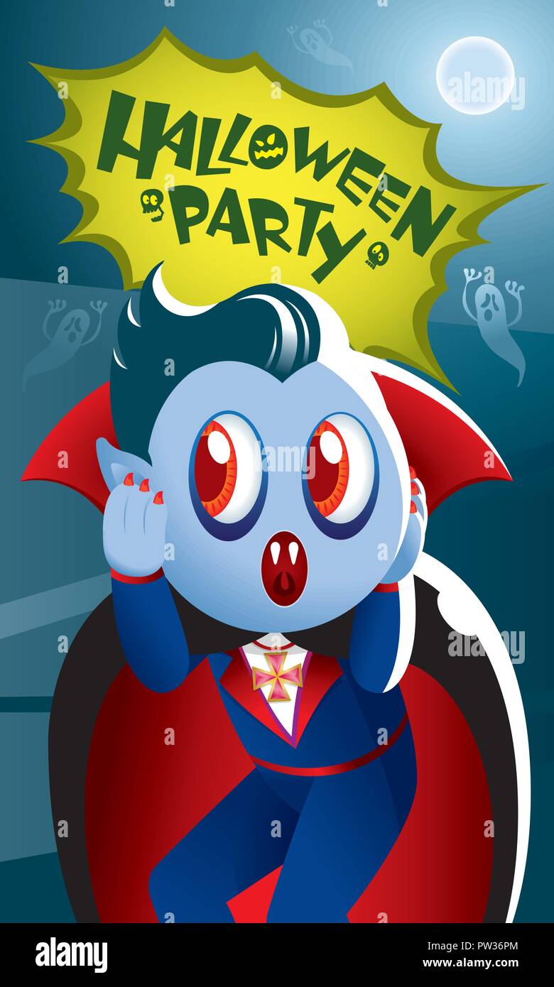 A cute vampire with spooky background Stock Vector Image & Art - Alamy