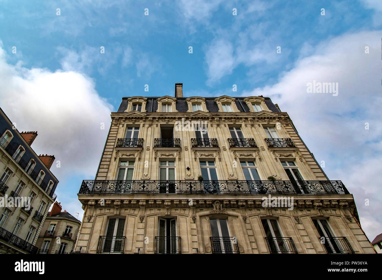 Buildings seen from below in the city center of Nantes Stock Photo - Alamy