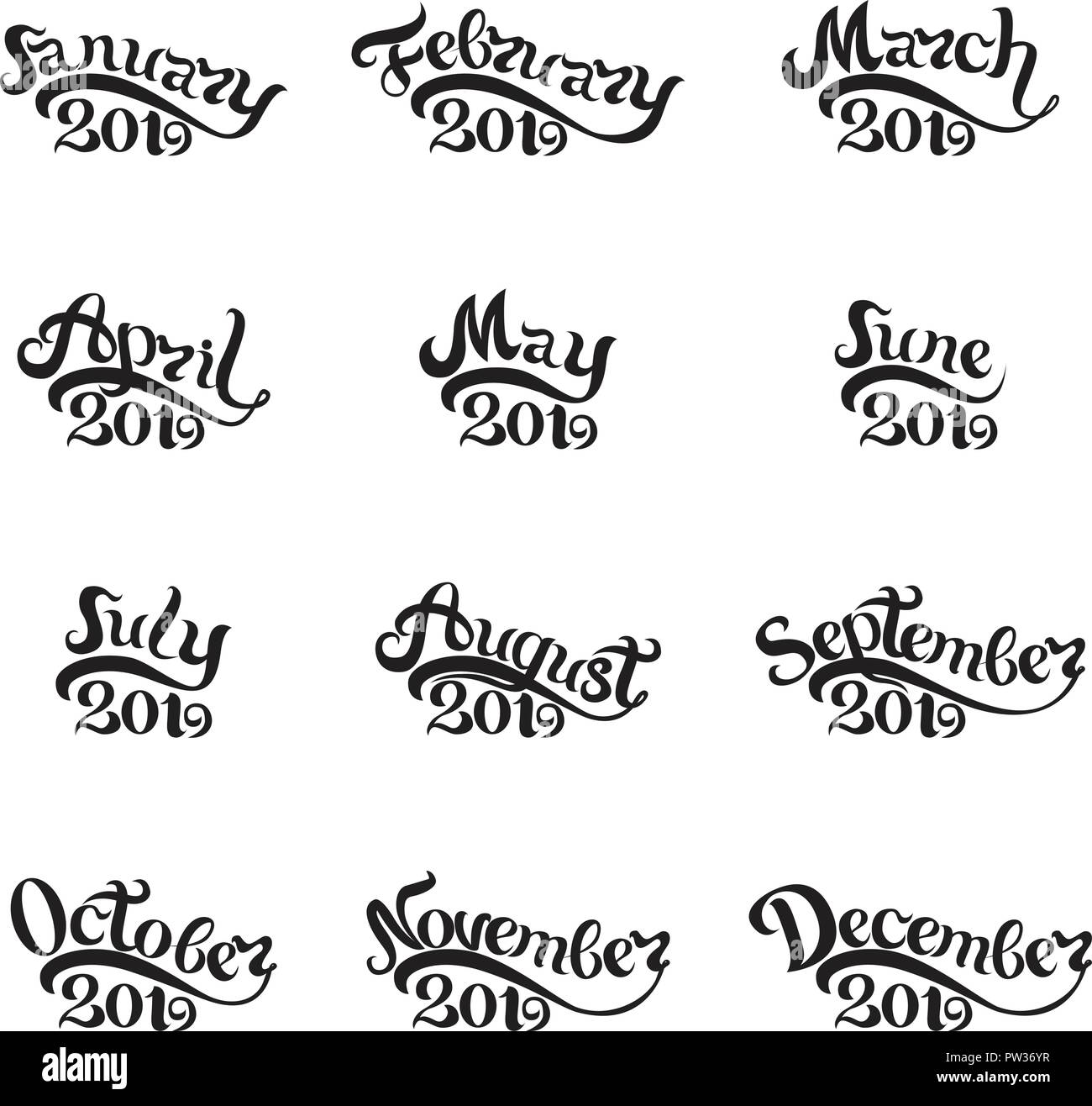 Month name Stock Vector Images - Alamy