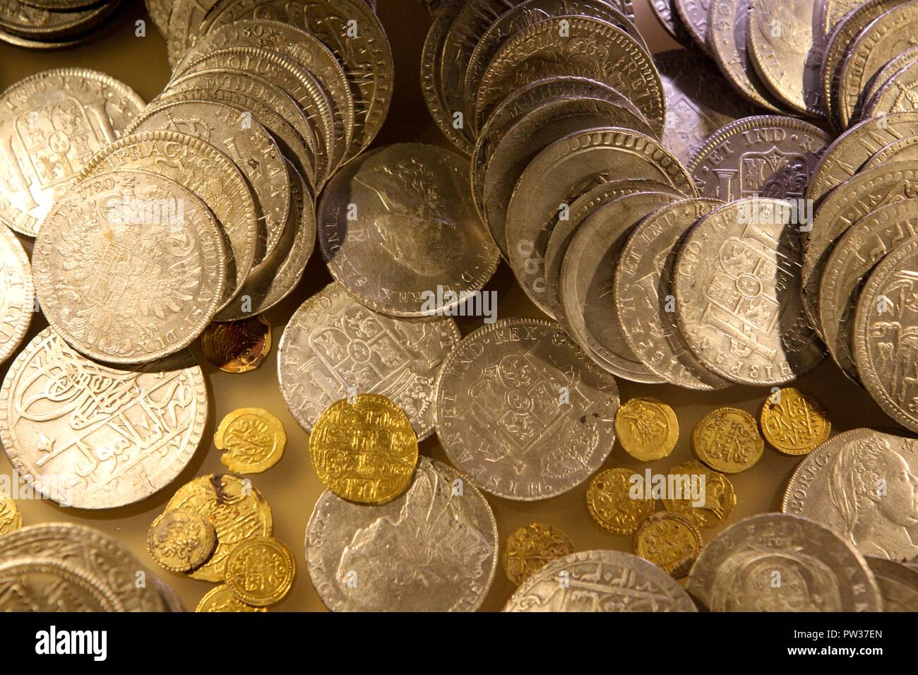 Ancient Greek coins.in Numismatic museum Athens Greece Stock Photo - Alamy