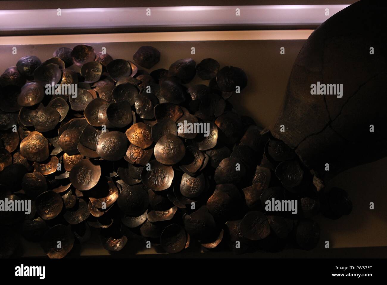 Ancient Greek coins.in Numismatic museum Athens Greece Stock Photo - Alamy