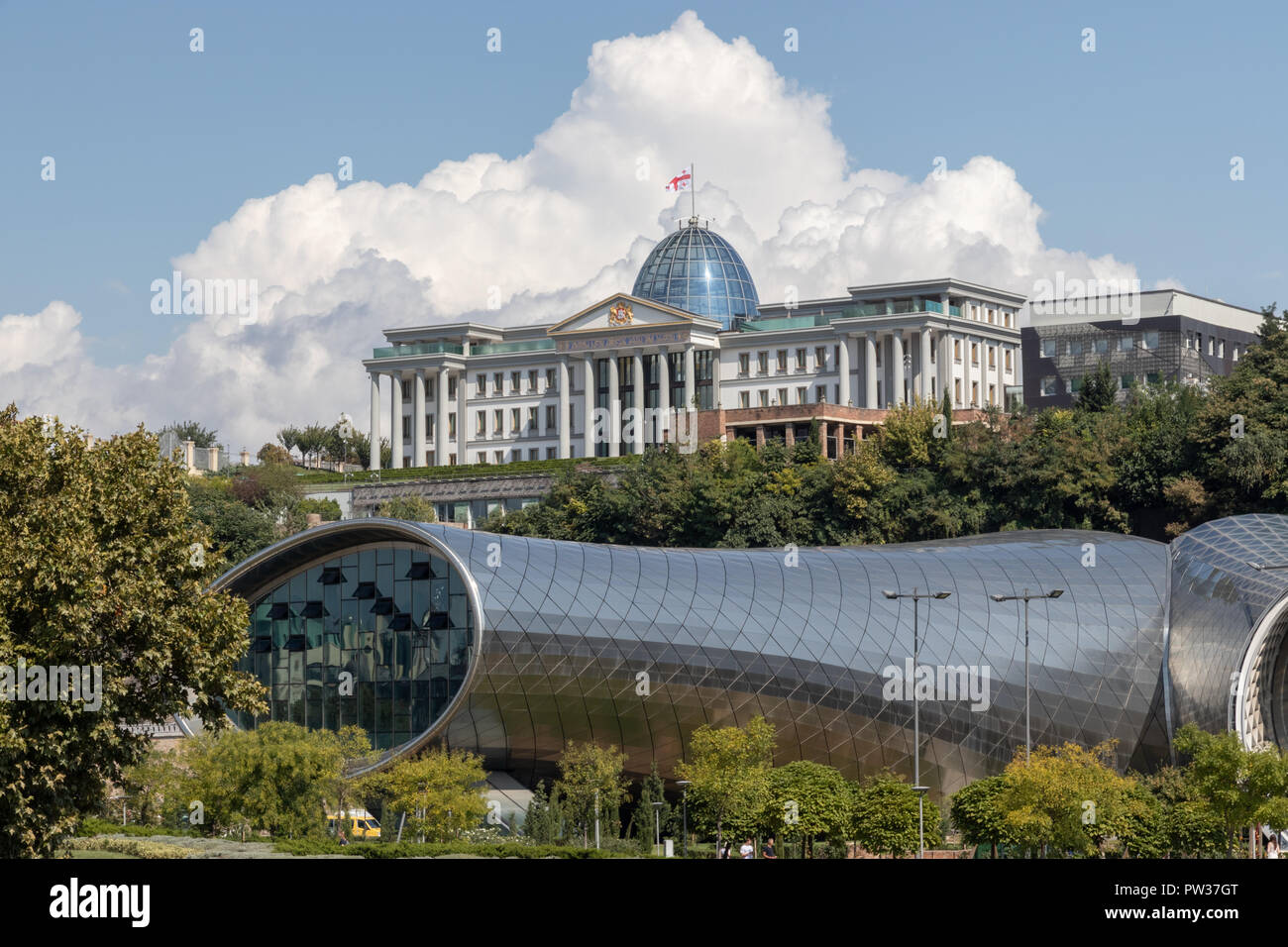 Modern steel exhibition and concert hall studio in Tbilisi, Georgia ...