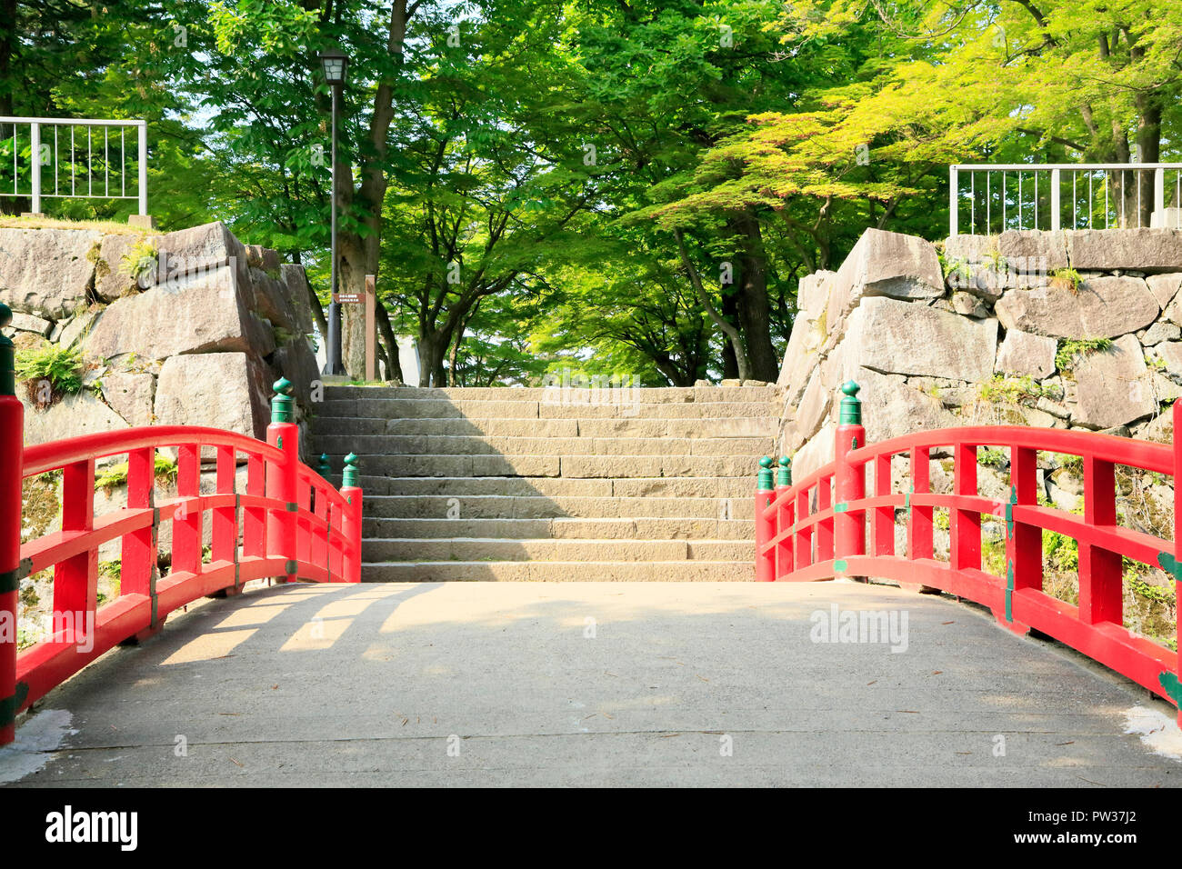 Morioka castle trace park in the fresh green season Stock Photo - Alamy