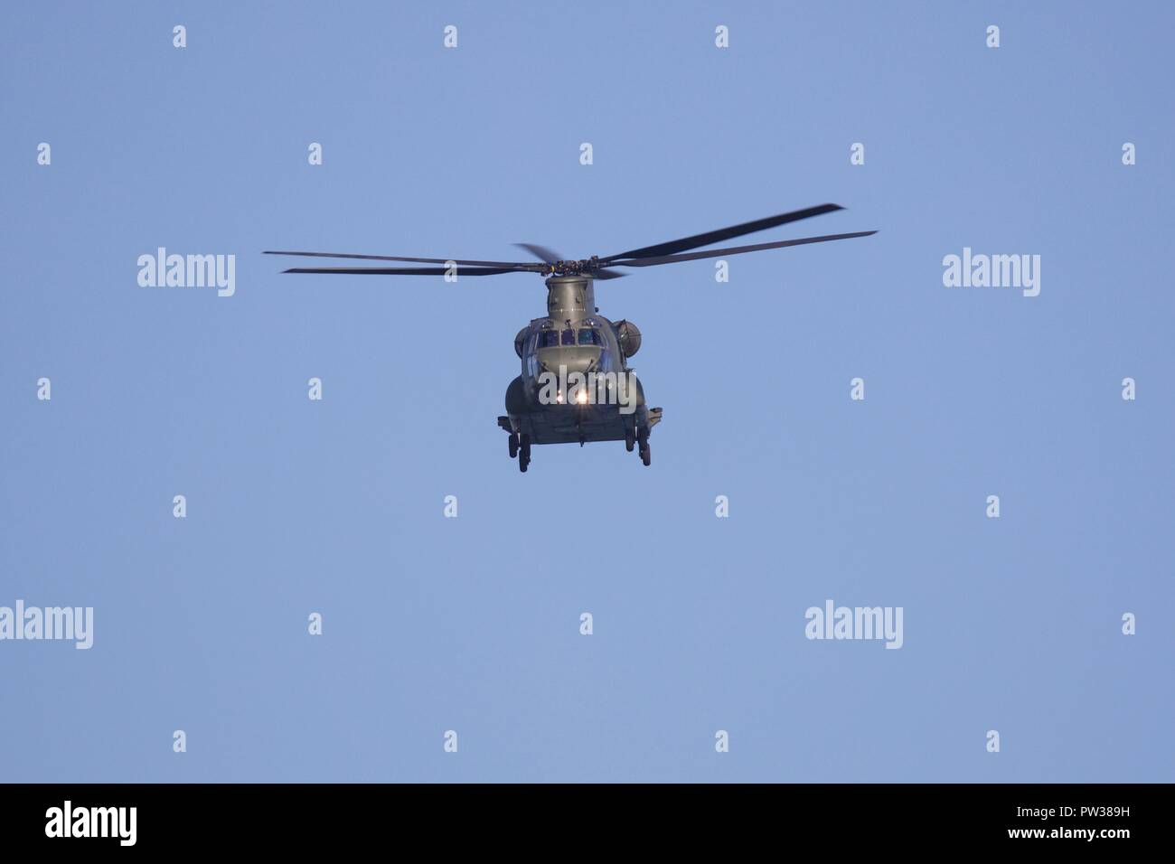 RAF Chinook Display Team performing at the 2018 Bournemouth Air ...