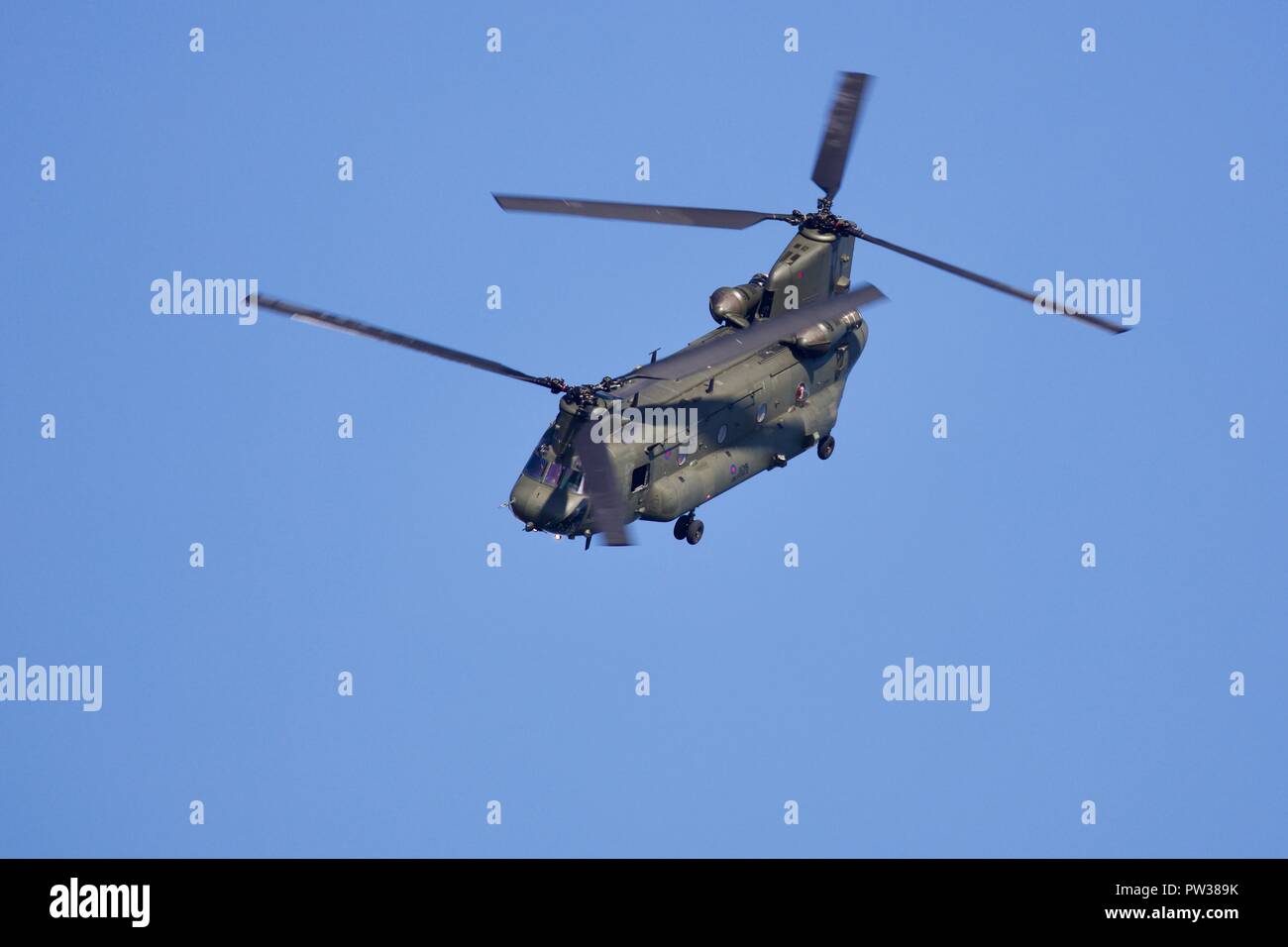 RAF Chinook Display Team performing at the 2018 Bournemouth Air ...