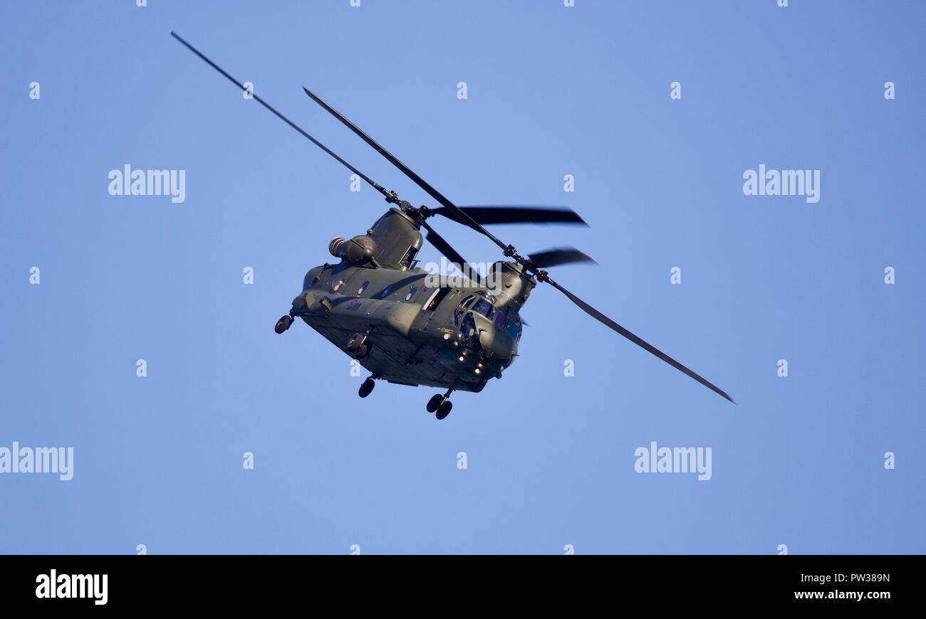 RAF Chinook Display Team performing at the 2018 Bournemouth Air ...