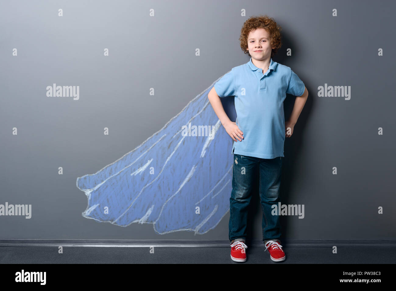 Boy as a super hero Stock Photo - Alamy