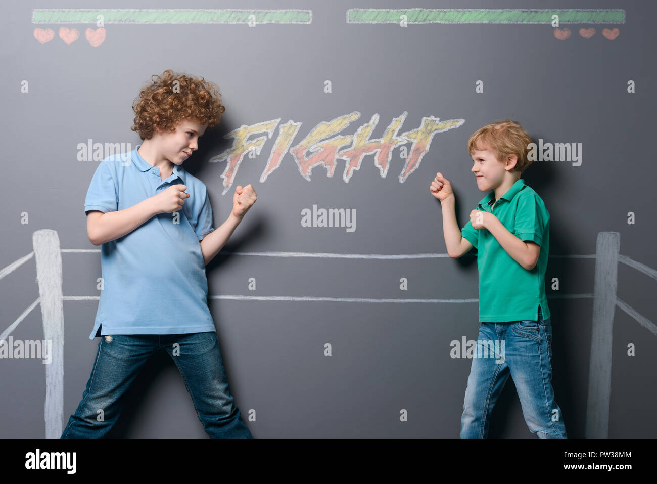 Two boxers in video game Stock Photo - Alamy