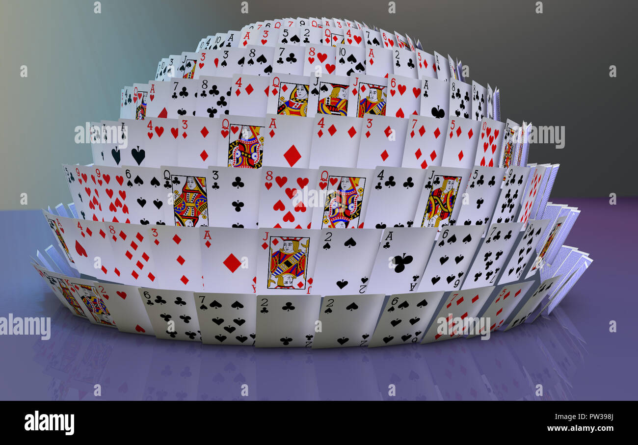 3d render Poker cards falling Stock Photo - Alamy
